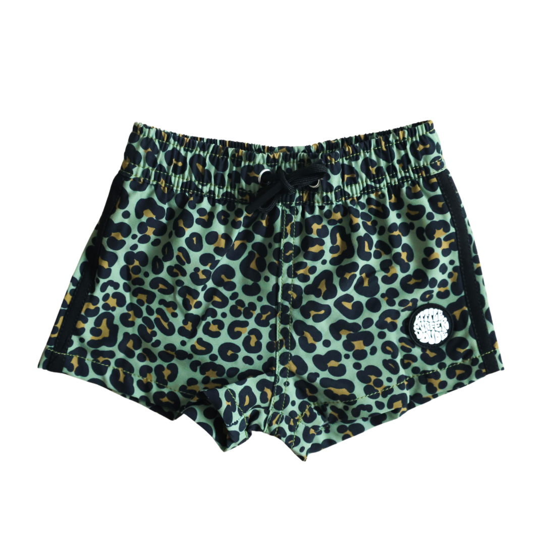 Rainforest Green Animal Print Swim Trunks – The Little Surfer Dude
