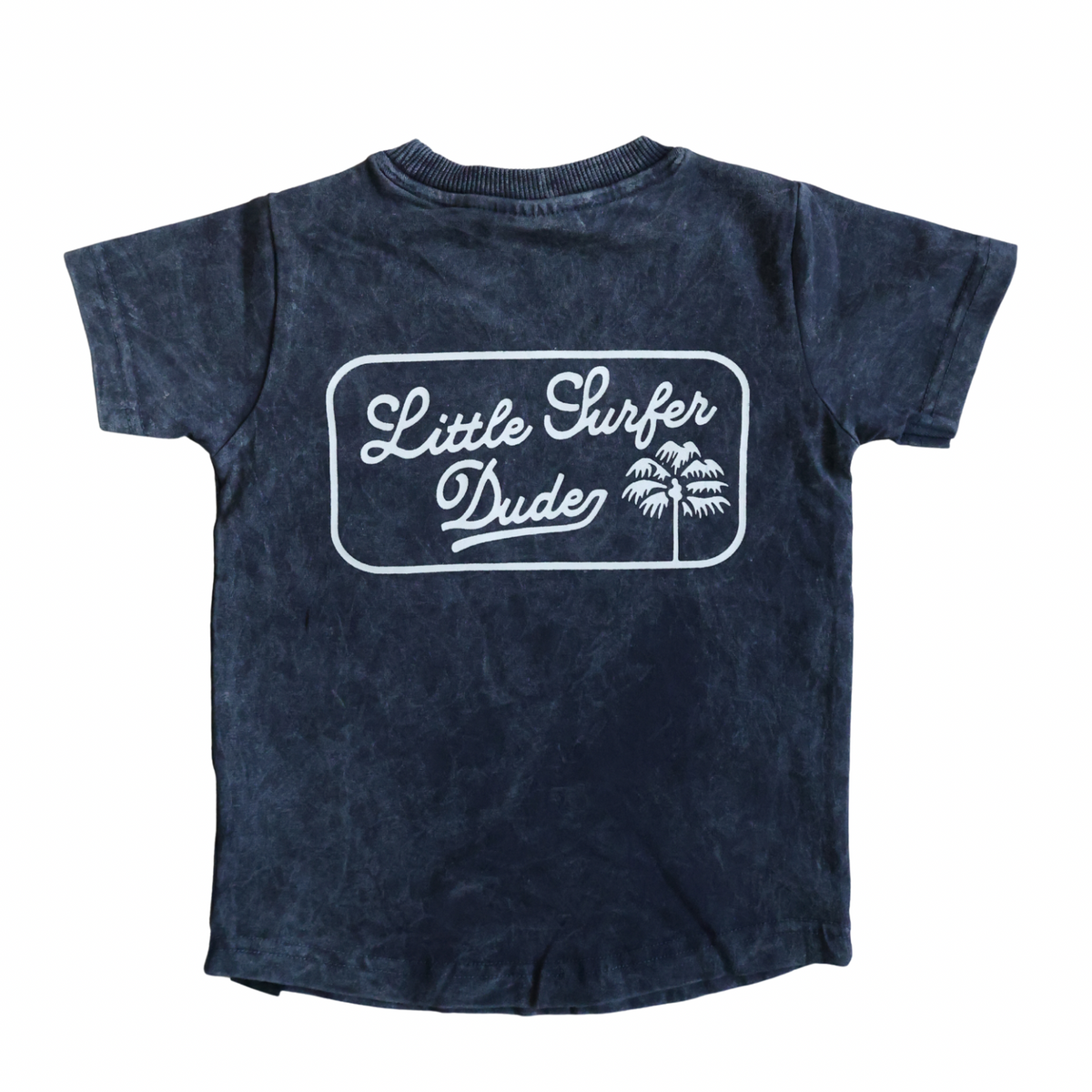 Black Acid Wash Little Surfer Dude Logo T-Shirt – The Little Surfer Dude