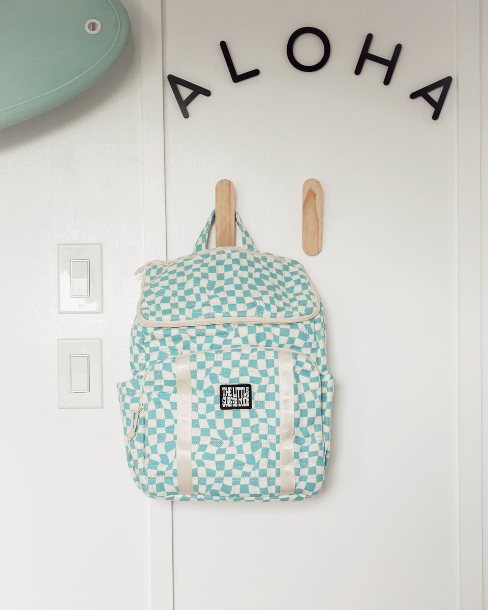 Blue Checkered Backpack – The Little Surfer Dude