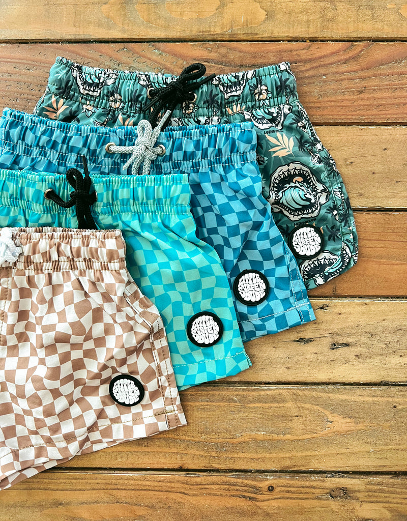Shark Island Swim Trunks – The Little Surfer Dude