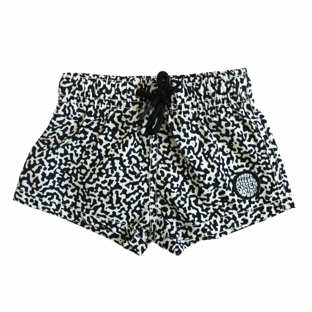 Black and White Speckled Swim Trunks – The Little Surfer Dude